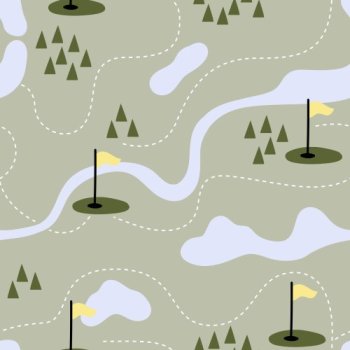Golf Course Map | Fabric | Carriage House Printery